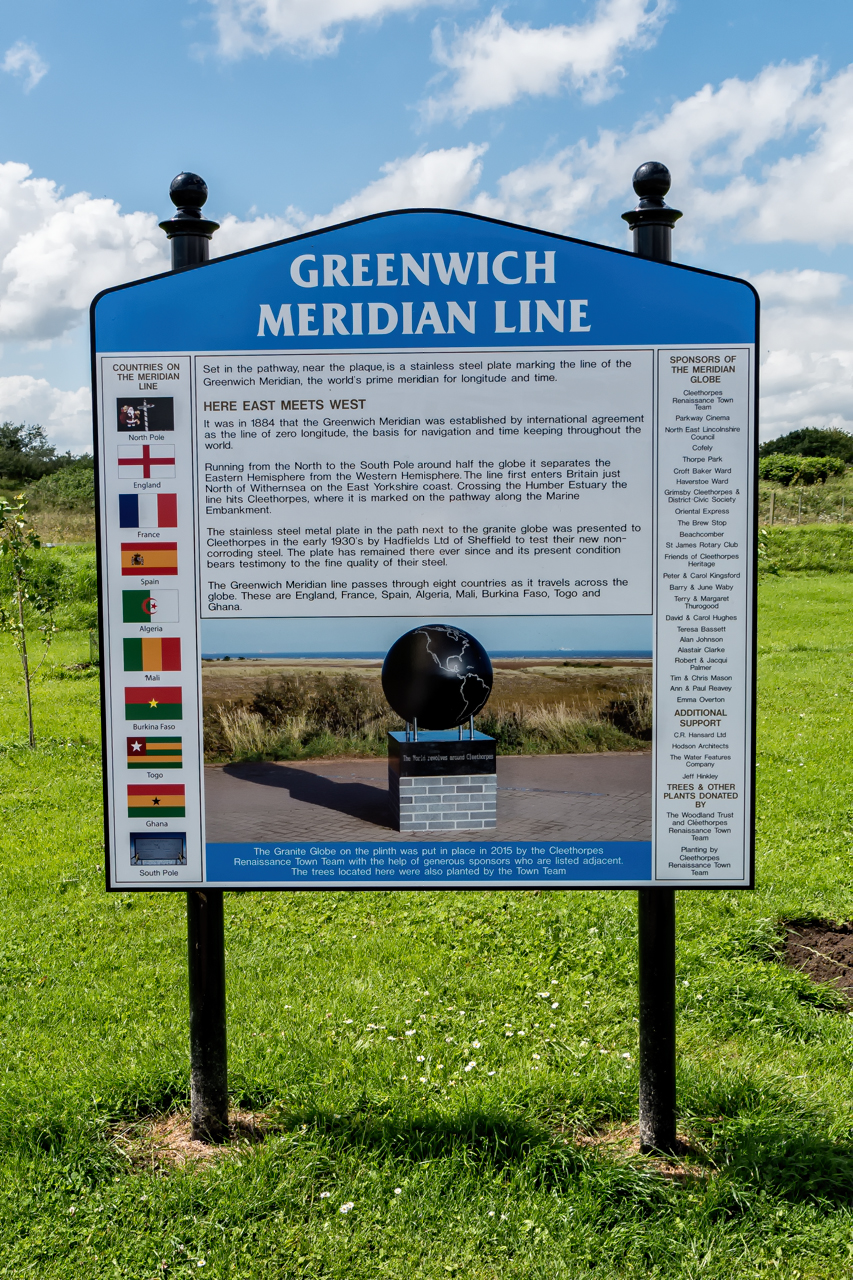 Lincolnshire Cam: The Greenwich Meridian line, Cleethorpes.
