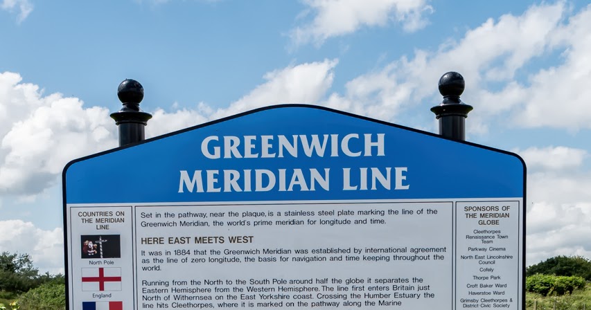 Lincolnshire Cam: The Greenwich Meridian line, Cleethorpes.