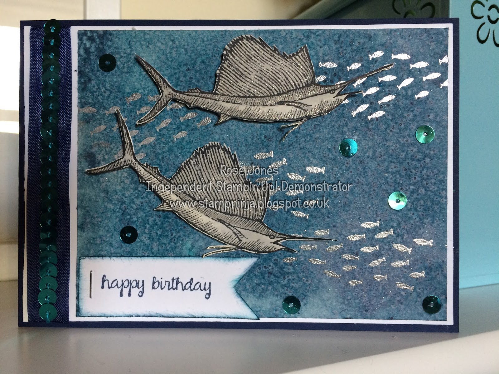 Stamp Ninja: From Land To Sea Swordfish Birthday Card