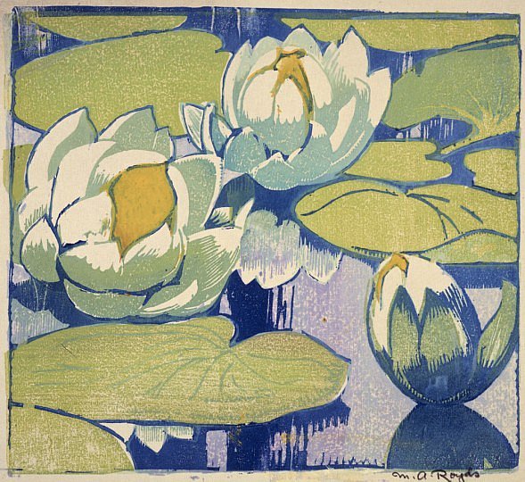 Nag on the Lake: Color woodcuts of flowers by Mabel Royds (1874-1941)