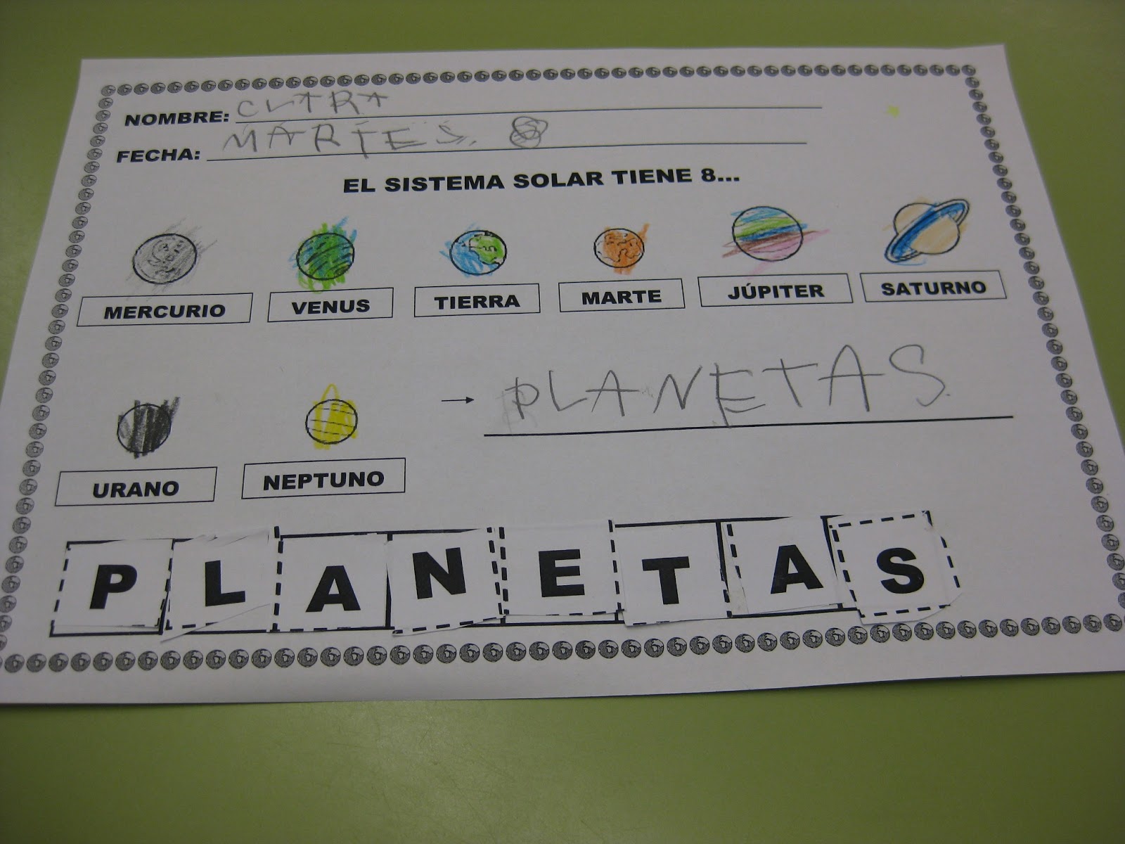 Trabajando con personitas: Nuestros Trabajos: Los Planetas