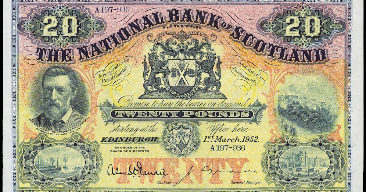 National Bank of Scotland 20 Pound Note 1952|World Banknotes & Coins ...