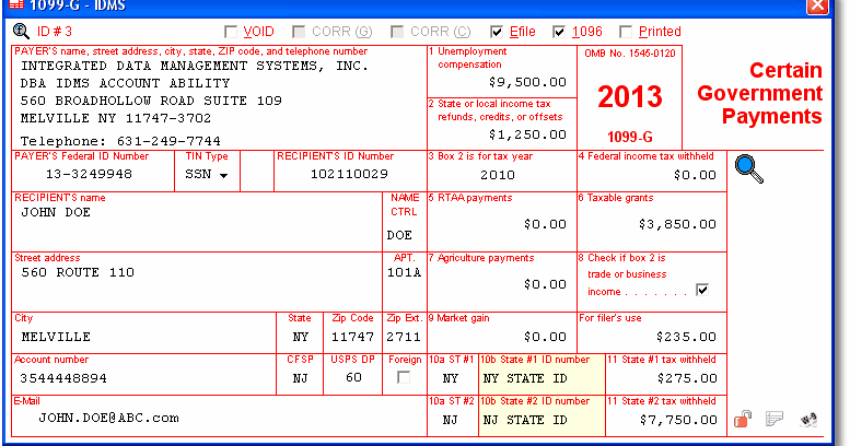 Form 1099-G Unemployment