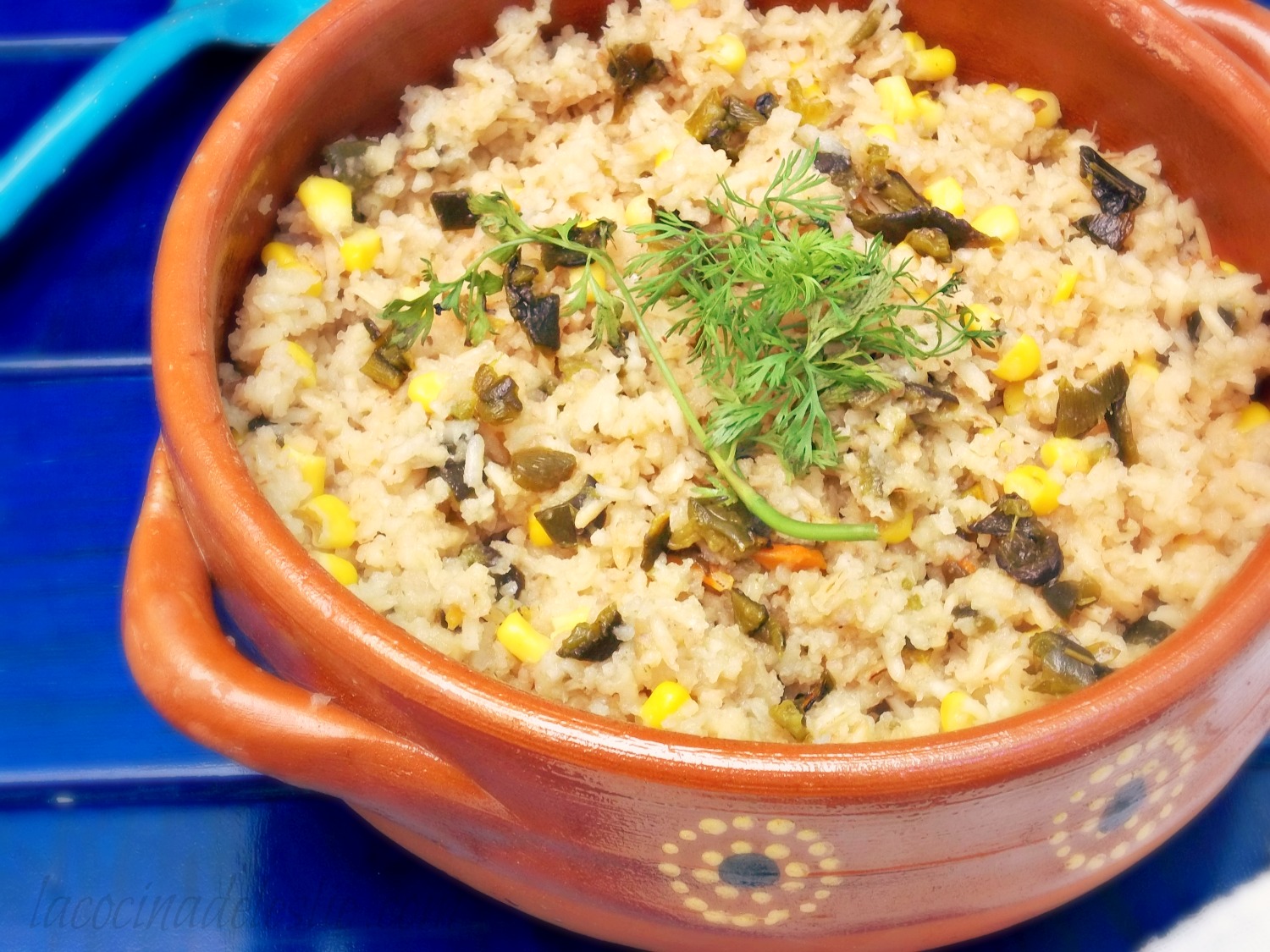 Arroz Poblano {Poblano Rice} - La Cocina de Leslie