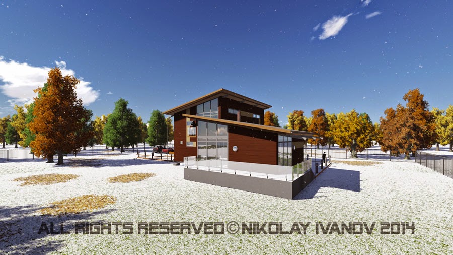 Telescopic Modular Building: Telescopic Modular Building-House in the snow