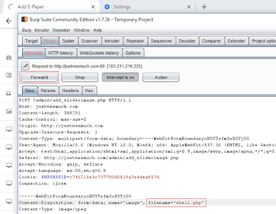 Tamper data dengan Burpsuite ( Upload Shell ) - Ryangueltoem