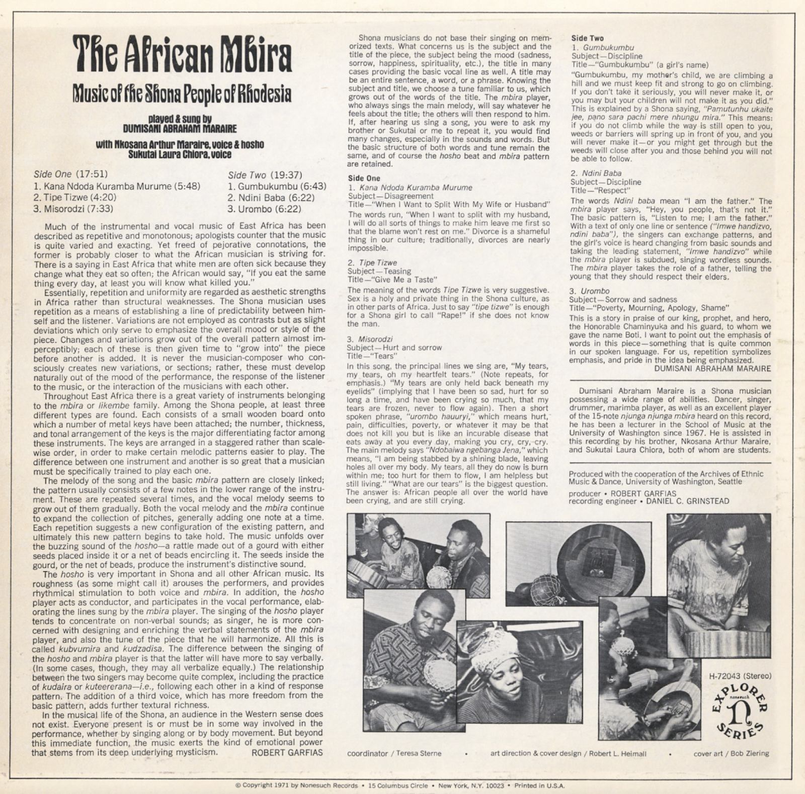 Unearthed In The Atomic Attic: The African Mbira - Music Of The Shona ...