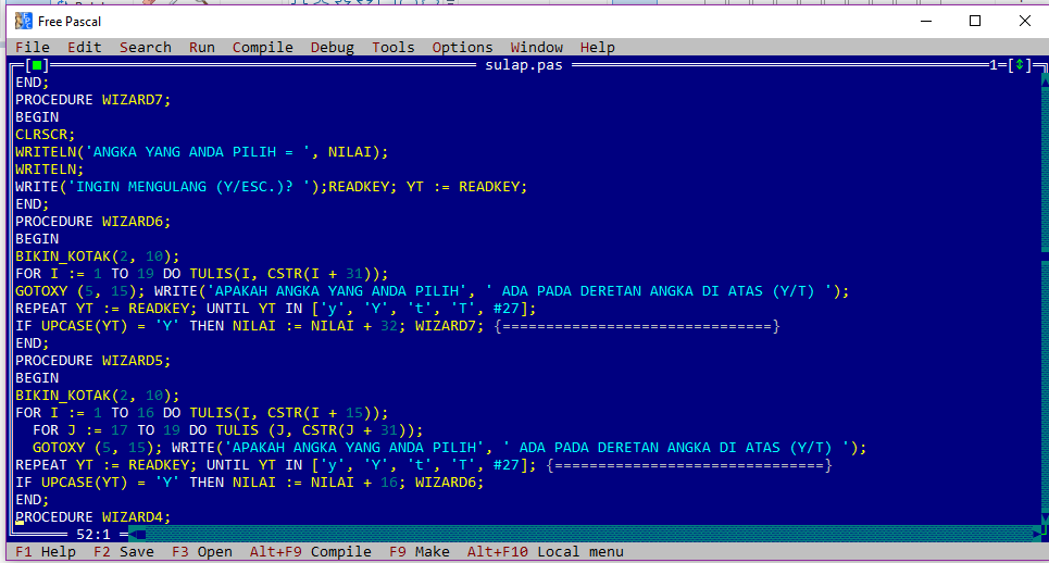 Contoh Program Pascal Permainan Sulap Angka ~ Tutorial Belajar Coding
