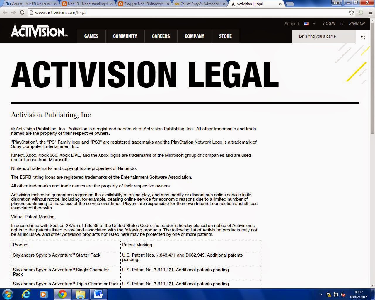 Unit 13 Understanding the Computer Games Industry : HA3 Task 6 Legal ...
