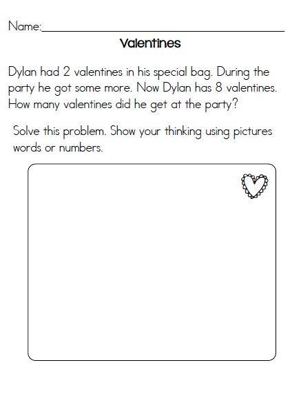 Joyful Learning In KC: Valentine Story Math Problems