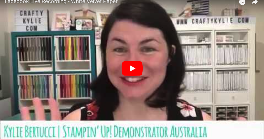 VIDEO - Facebook Live Recording | White Velvet Paper - Kylie Bertucci