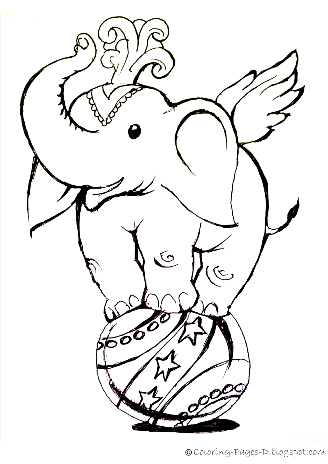 coloring pages D: Free Elephant Coloring Pages