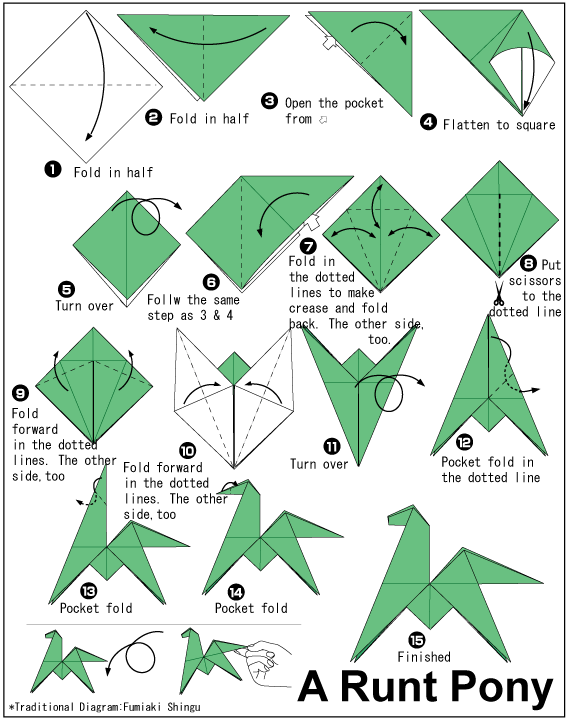 Runt Pony - Easy Origami instructions For Kids