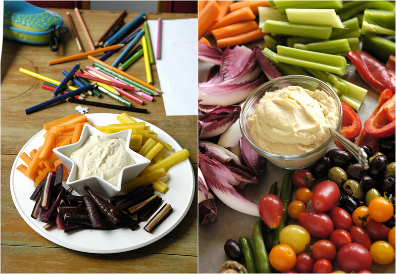 Simple Veggie and Hummus Platters