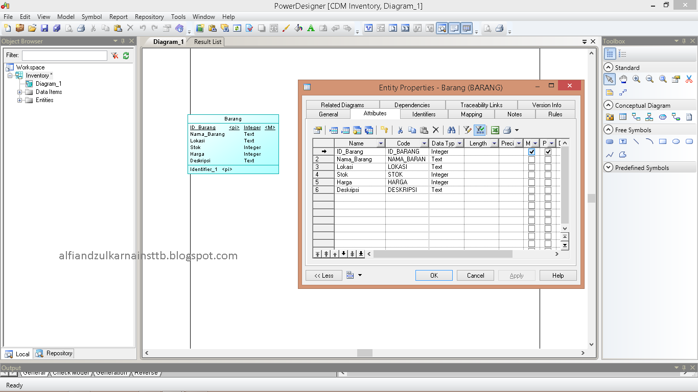 Cara membuat CDM, LDM, PDM lalu di Generate ke Database
