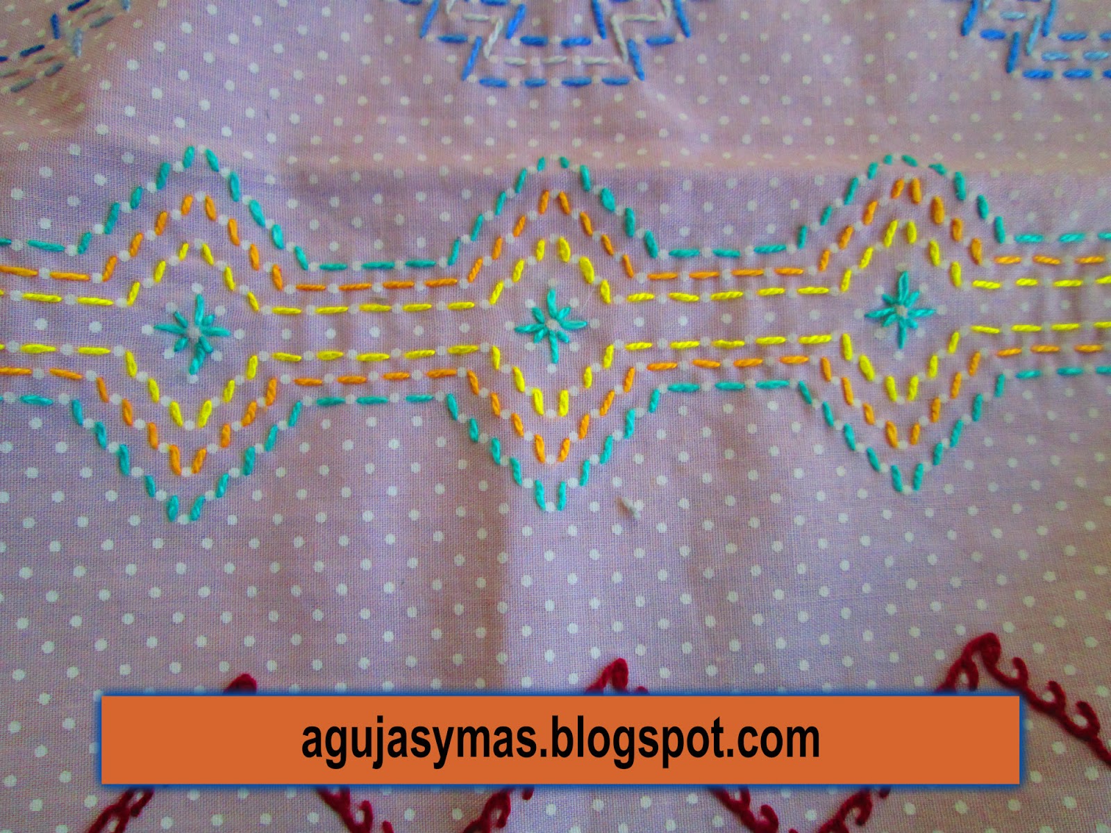 Agujas y Mas....: Bordados en telas de puntos o lunares