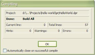 Kode Delphi: Hello World Delphi Project | Pemrograman Delphi