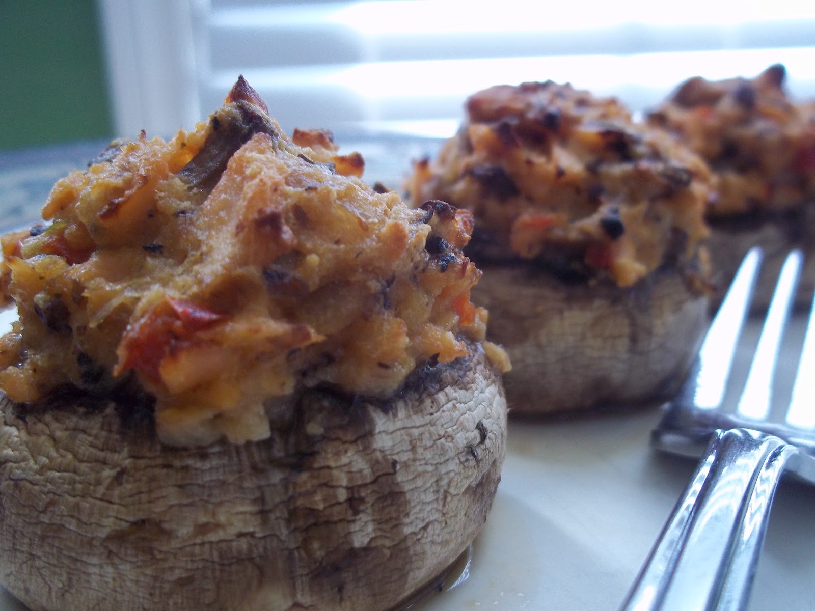 Snackers Delight: Salmon Stuffed Mushroom Caps
