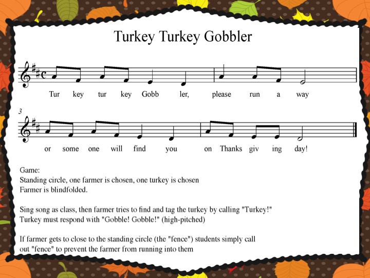 Turkey Time in the Music Room - Kodaly Corner