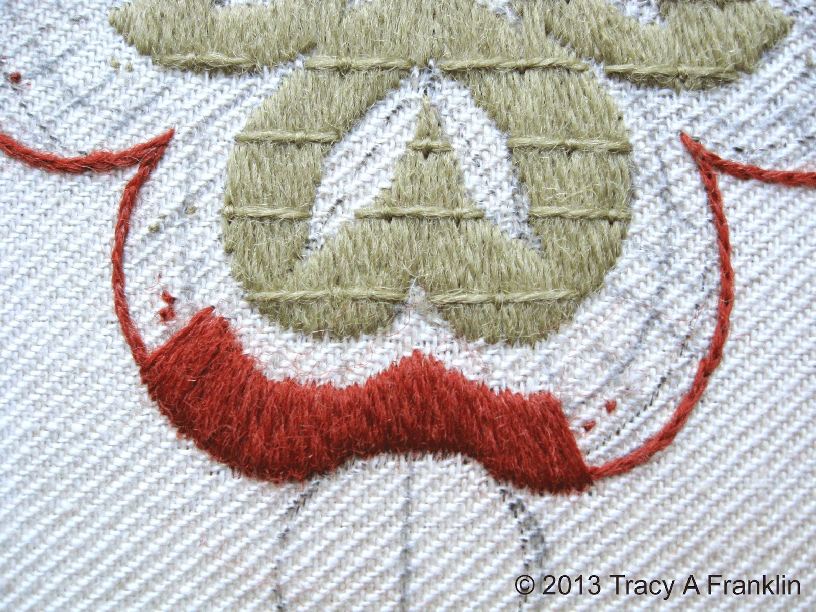 Tracy A Franklin - specialist embroiderer: seeding and block shading