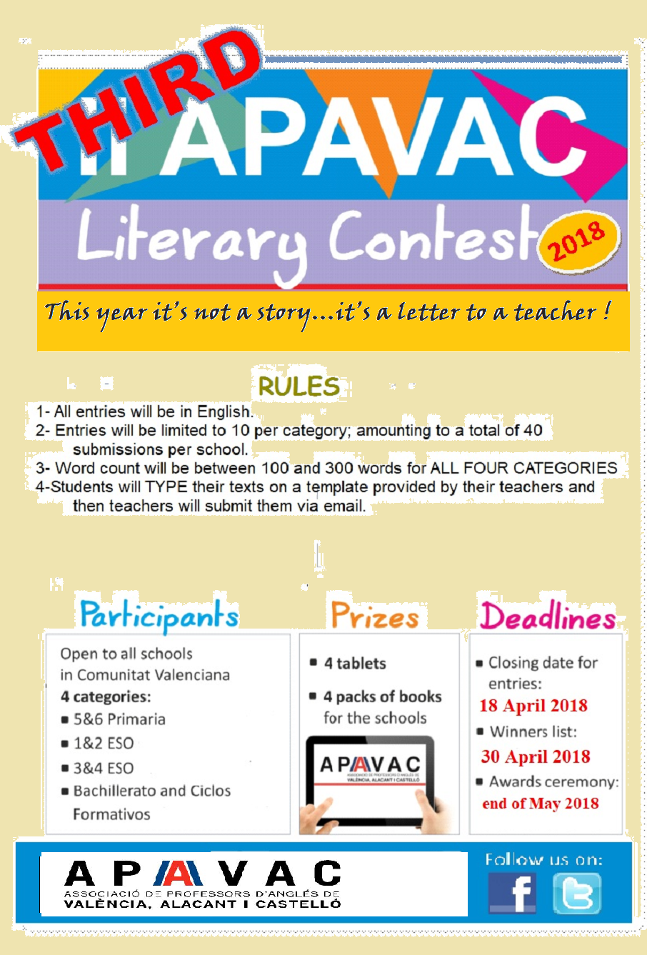 APAVAC Literary Contest: III APAVAC LITERARY CONTEST 2018 POSTER