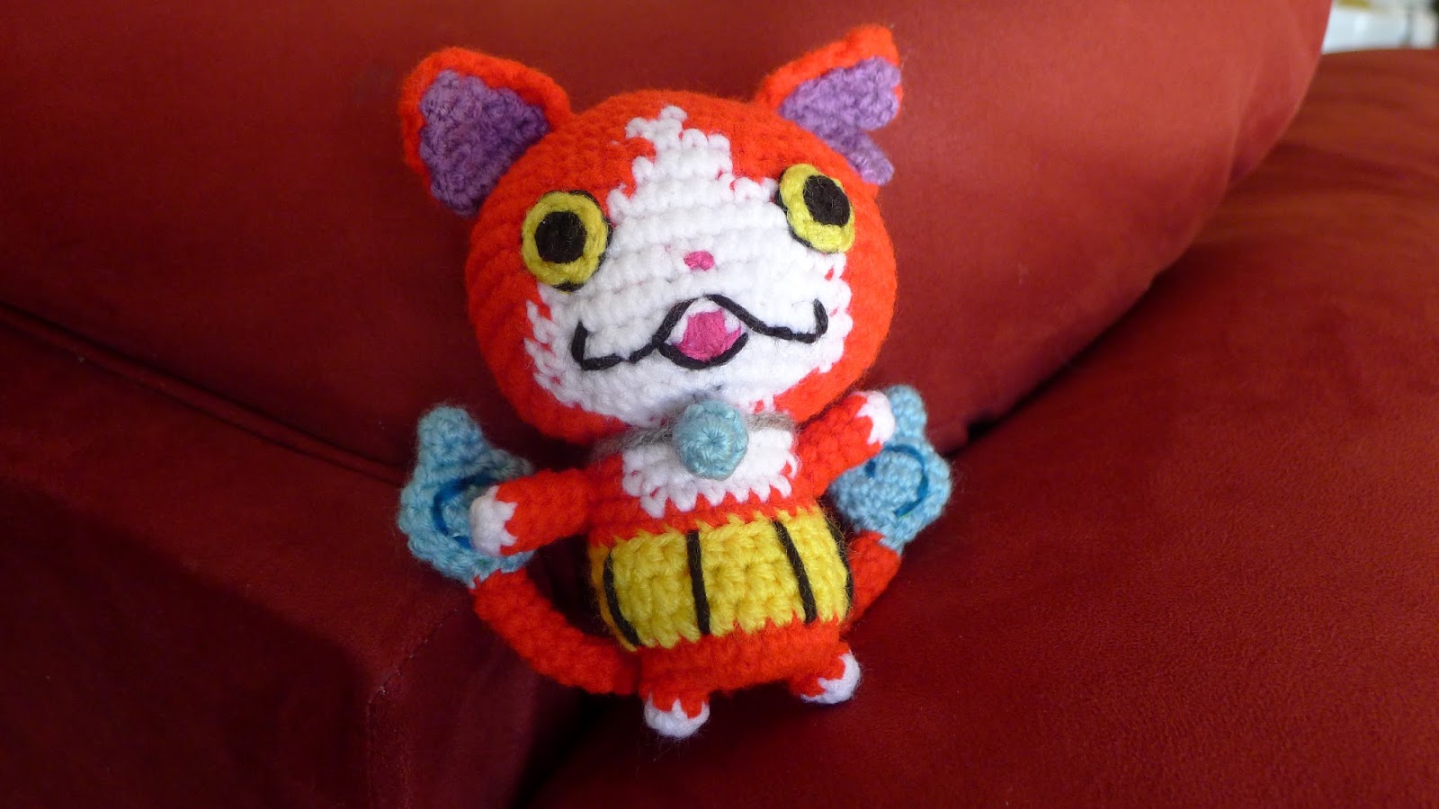 mnopxs2 the blog: Crochet Jibanyan from Yo-Kai Watch!