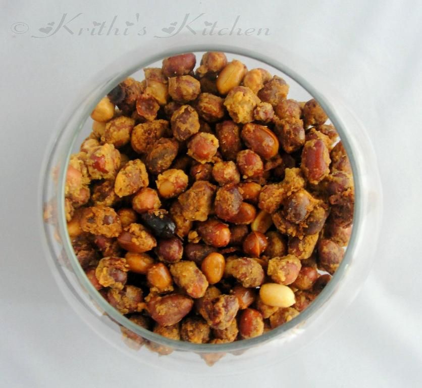 Krithi's Kitchen: Microwave Masala Kadalai / Savory Crusted Peanuts in ...