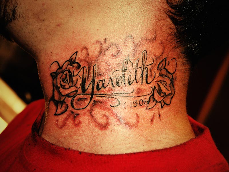 flames-onthesideofmyface: Script Tattoo Design Idea Photos Pictures Images