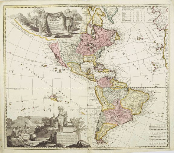 CARTOGRAFÍA E ICONOGRAFÍA ANTIGUAS IBEROAMERICANAS: ÁMERICA, SCHENK, 1720