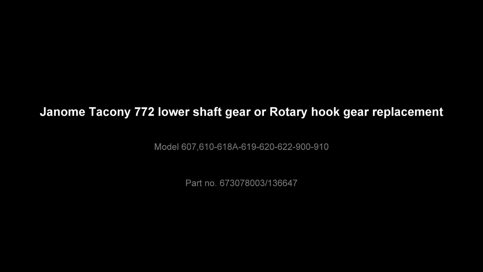 Absolute Sewing Machine Information: Janome Tacony 772 lower shaft gear ...
