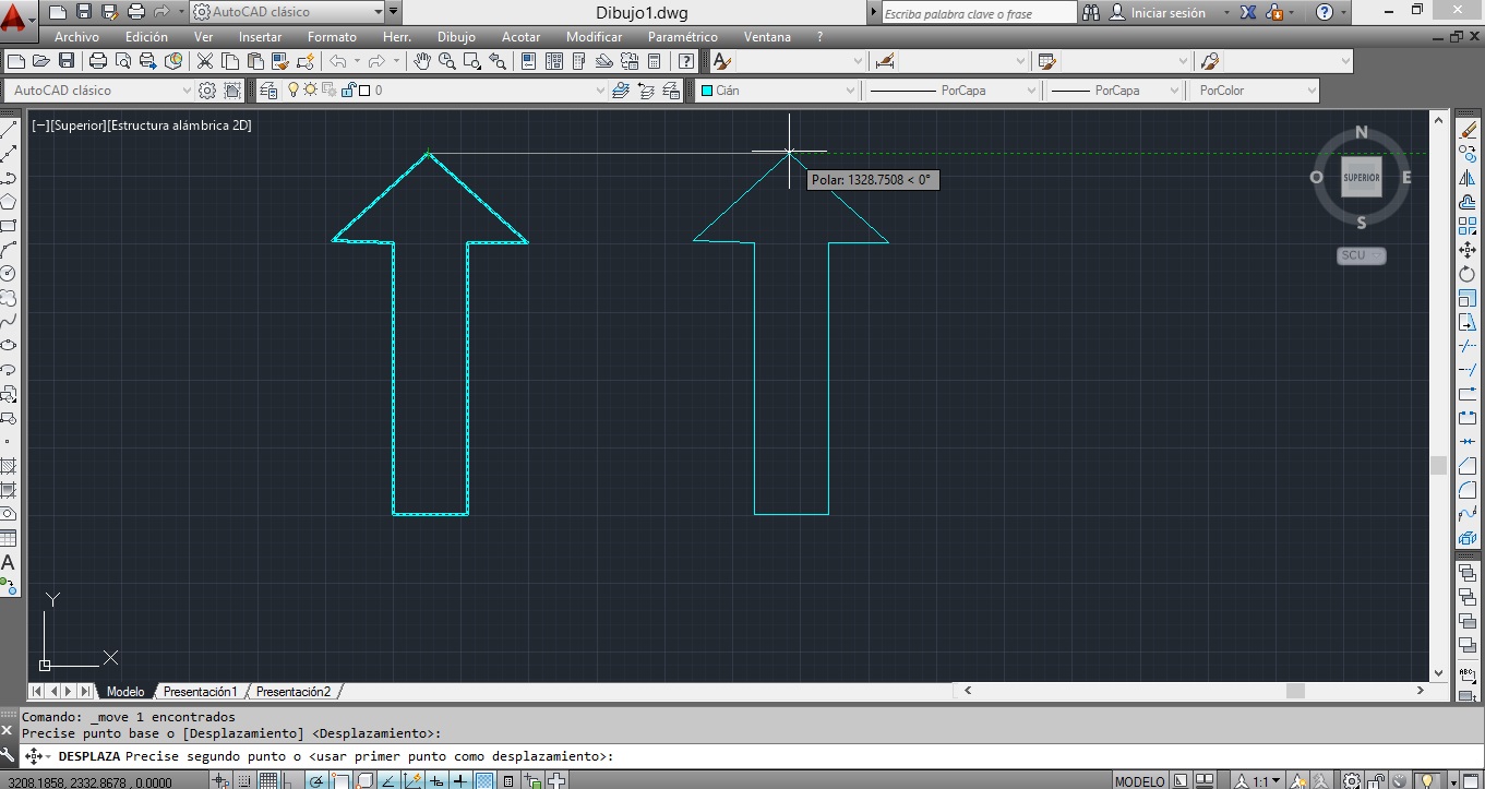 -Fijamos la posición de la copia, editamos la distancia o ubicamos a ...