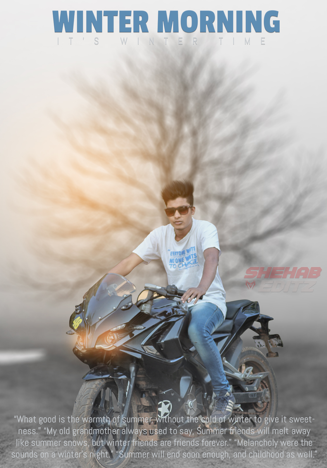 Photoshop Tutorial - Bike Photo Manipulation || Winter Morning 2018