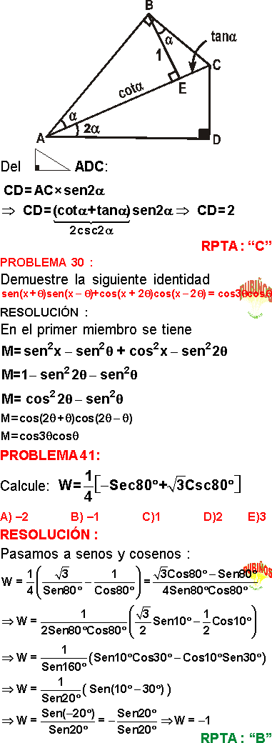 IDENTIDADES DEL ANGULO DOBLE EJERCICIOS RESUELTOS DE TRIGONOMETRIA PDF