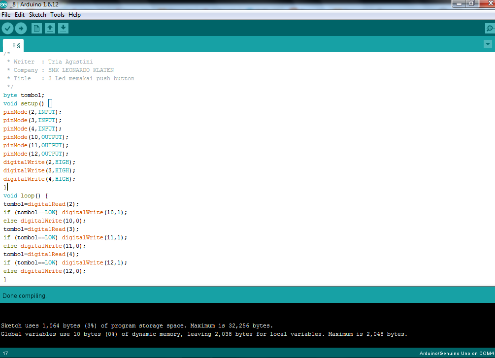 robotic: LAPORAN ARDUINO