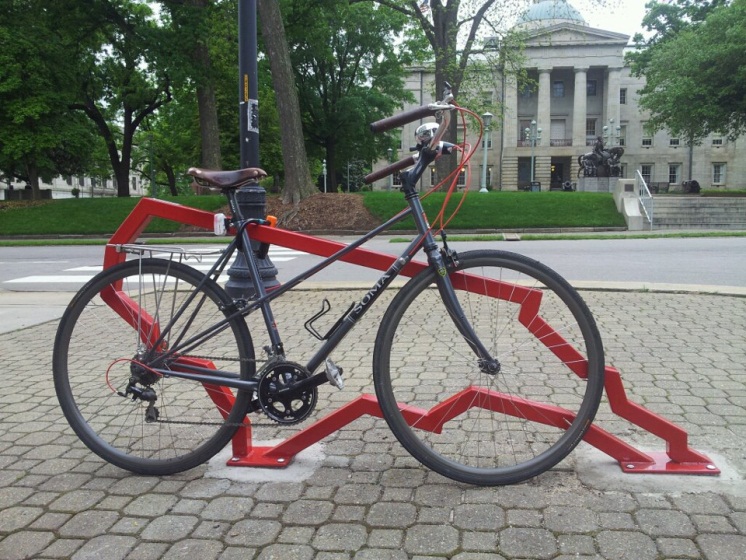 WalkBikeNC News: NC-Shaped Bike Rack Finds New Home at Transportation ...