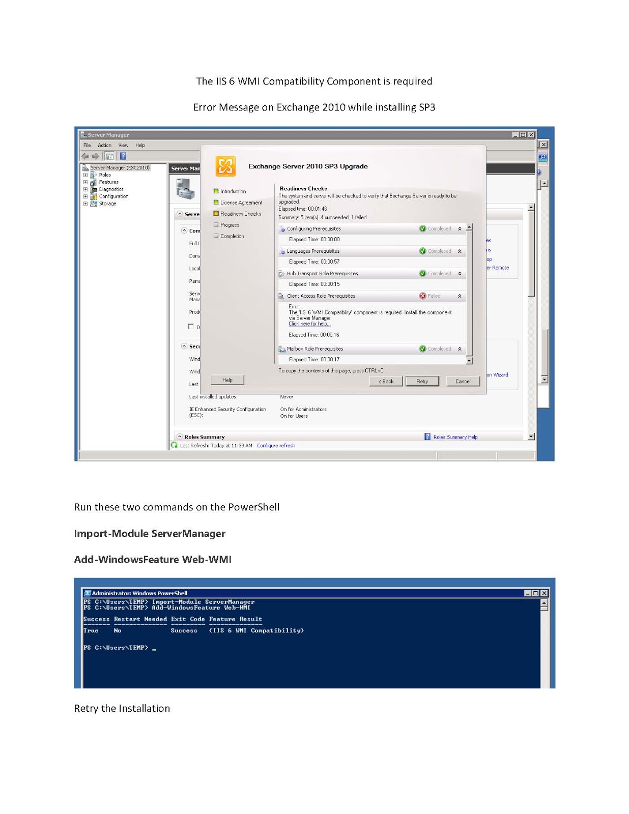 Microsoft Technology Technical Blog The Iis 6 Wmi Compatibility Component Is Required On
