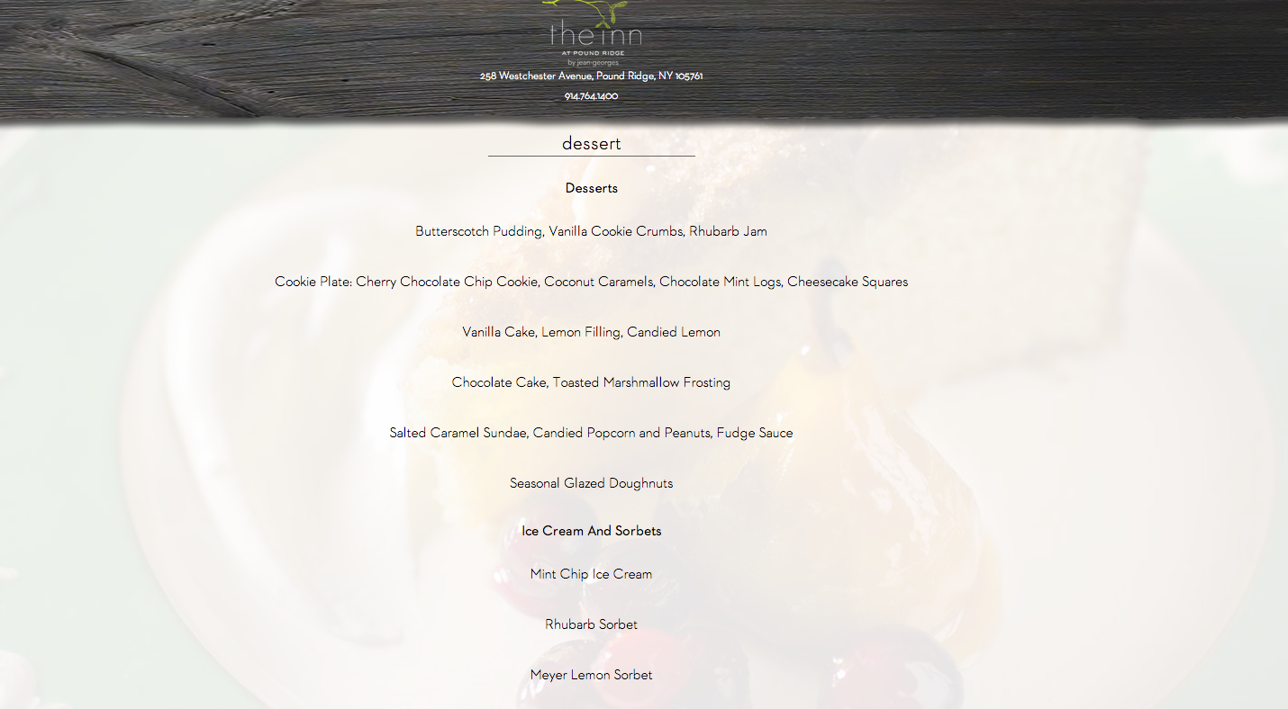 Bonni Brodnick Blog : Emily Shaw's Inn + The Inn at Pound Ridge: Menus ...
