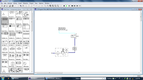 Mechanical Design: FluidSim (Festo) aplikasi simulasi pneumatic