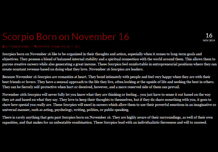 Scorpio Zodiac Personality Traits by Birthday | Scorpio Quotes