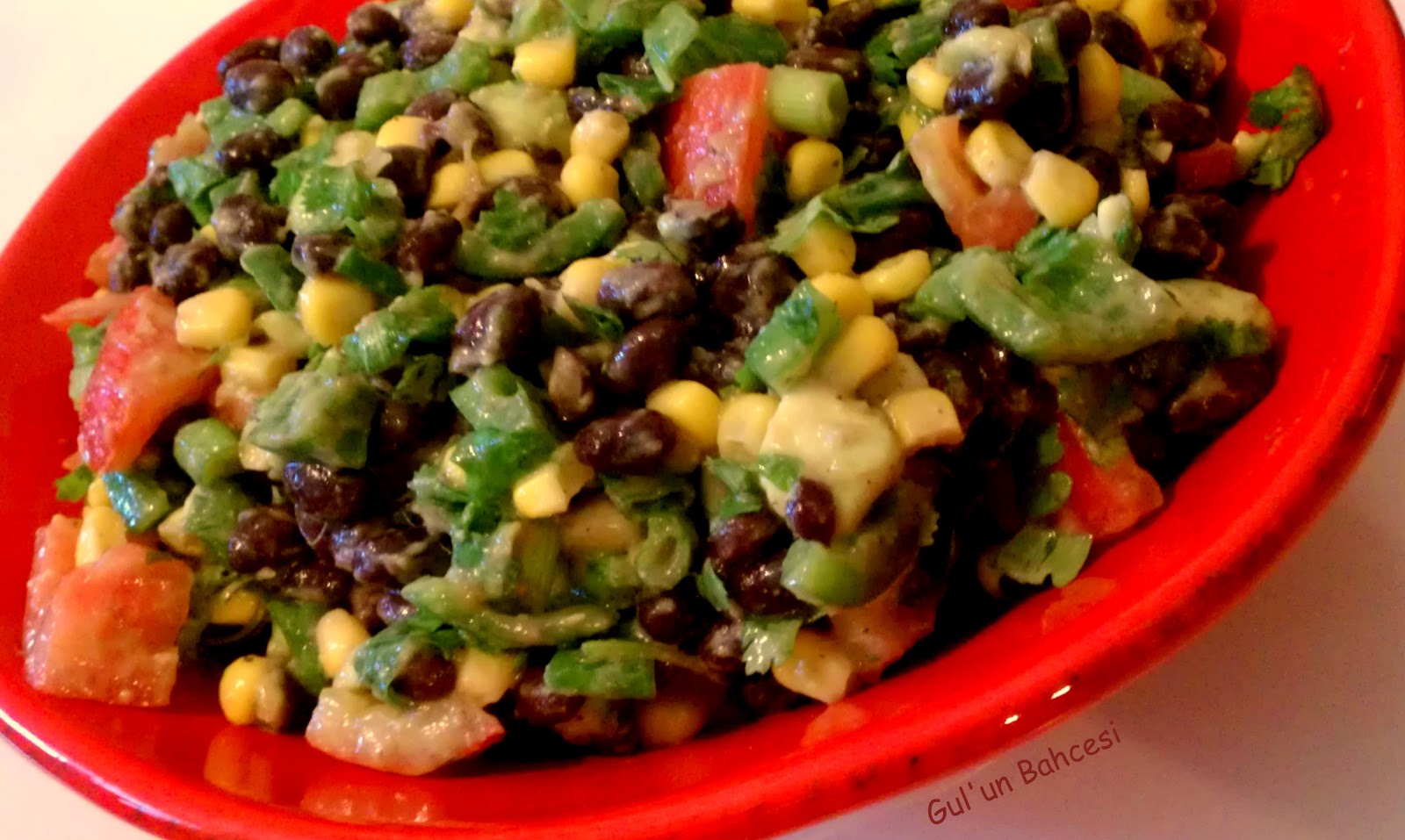 Gul'un Bahcesi: Corn & Black Beans Salad (Misir ve Siyah Fasulye Salatasi)
