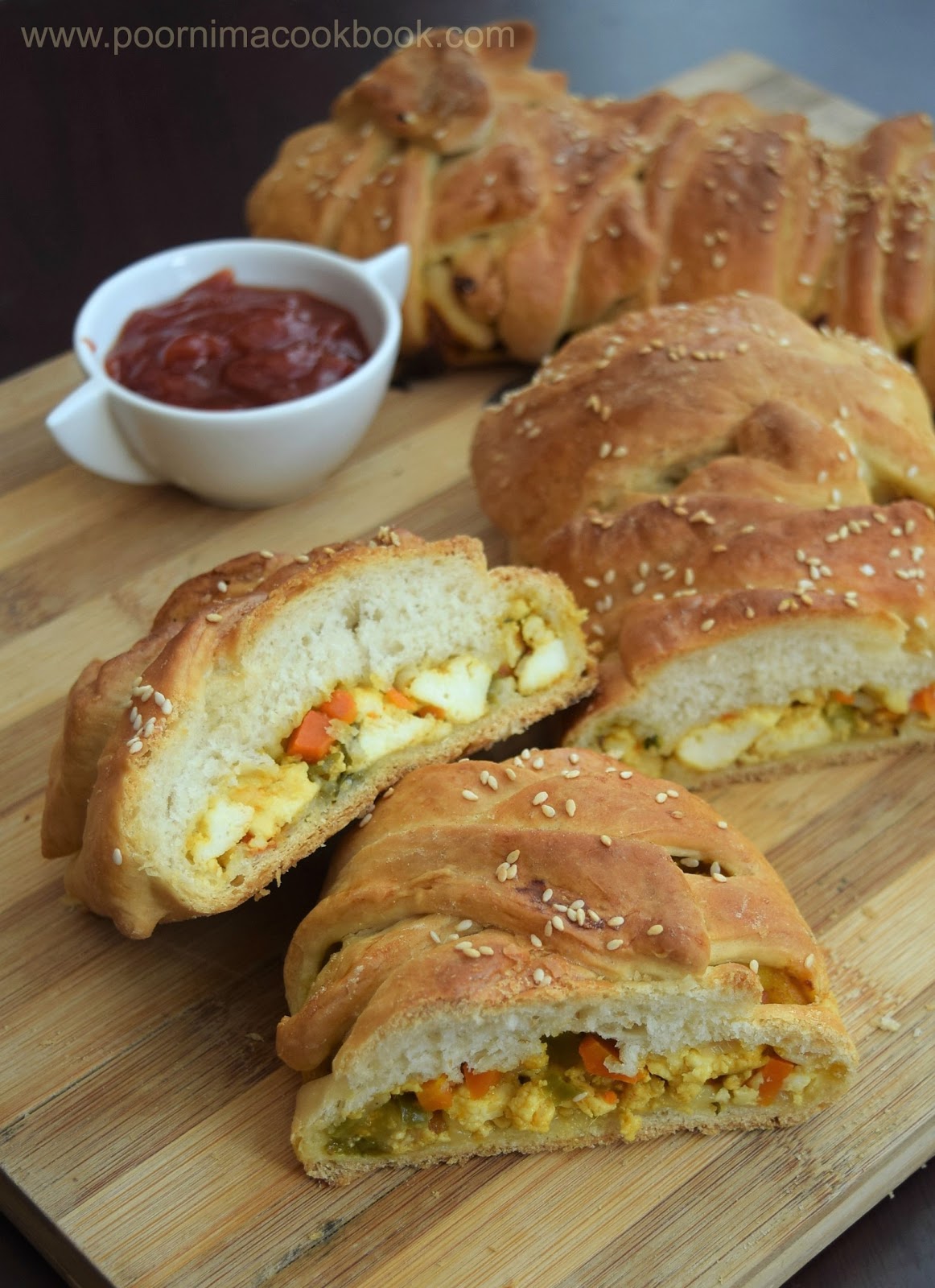Poornima's Cook Book: Paneer(Indian cottage cheese) Stuffed Braided ...