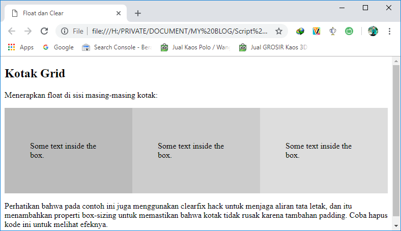 Belajar CSS Part 20 - Float dan Clear - king-octahasan