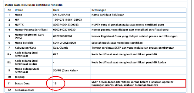 Jenis dan Arti Kode Status Perbaikan Data SKTP dalam Info GTK - INFOSHARE13