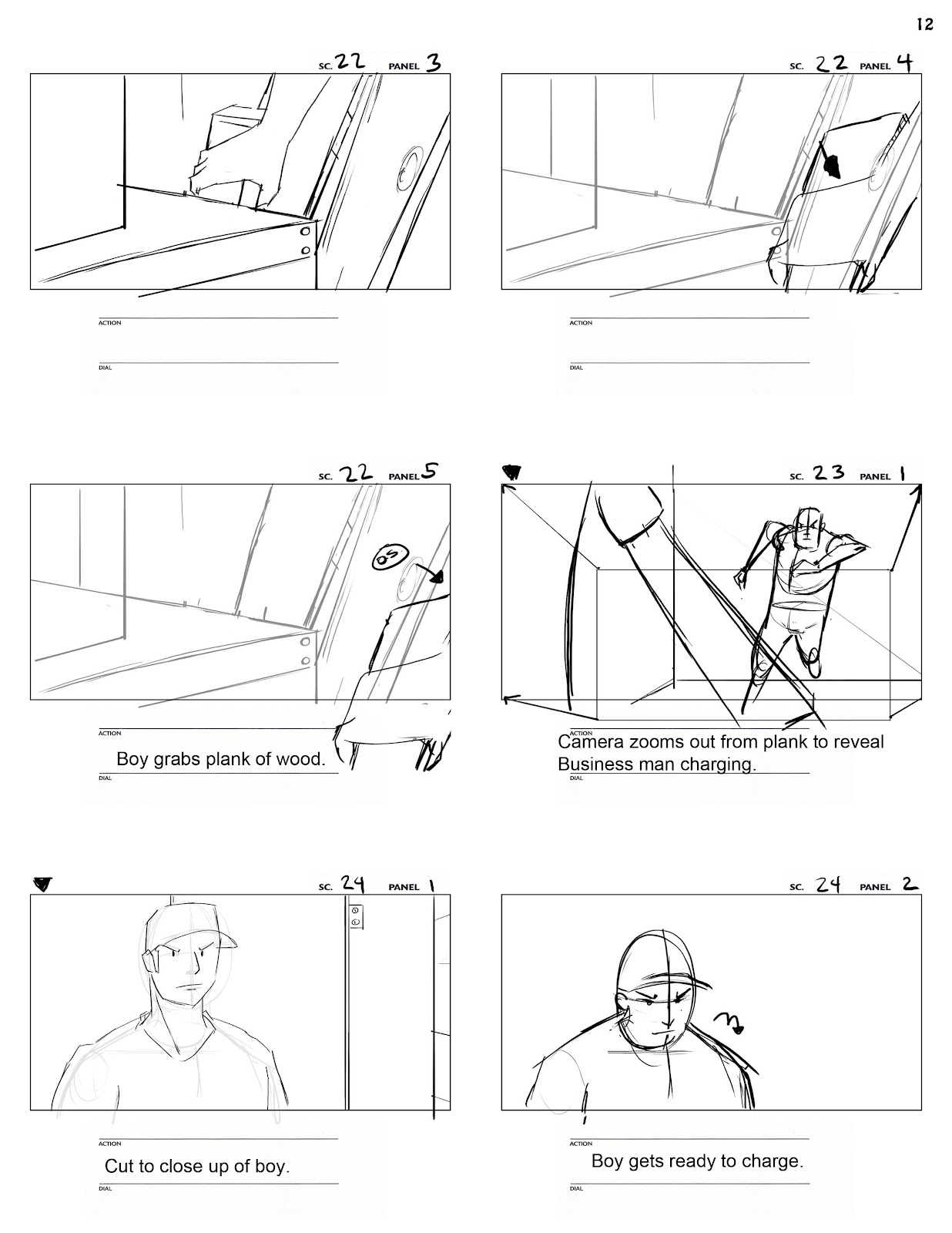Amanda Becker's Portfolio: Hand to Hand Combat Storyboard