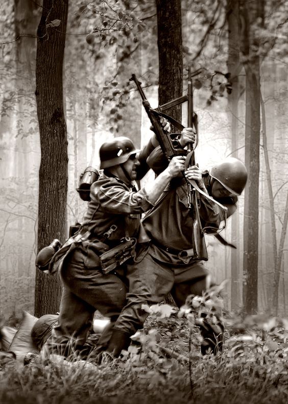 Colors for a Bygone Era: Colorized photo of a WW2 close combat between ...