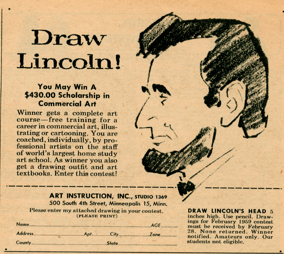 Mitch O'Connell: "Draw Me!" The Classic Ads of Art Instruction Inc.!