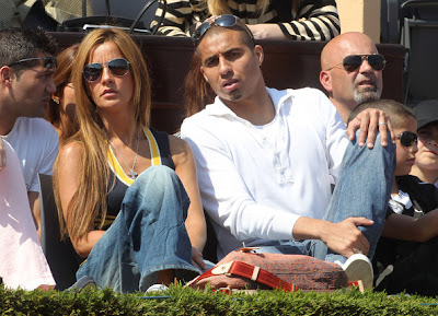 soccer: David Trezeguet and His wife BeatriceTrezeguet