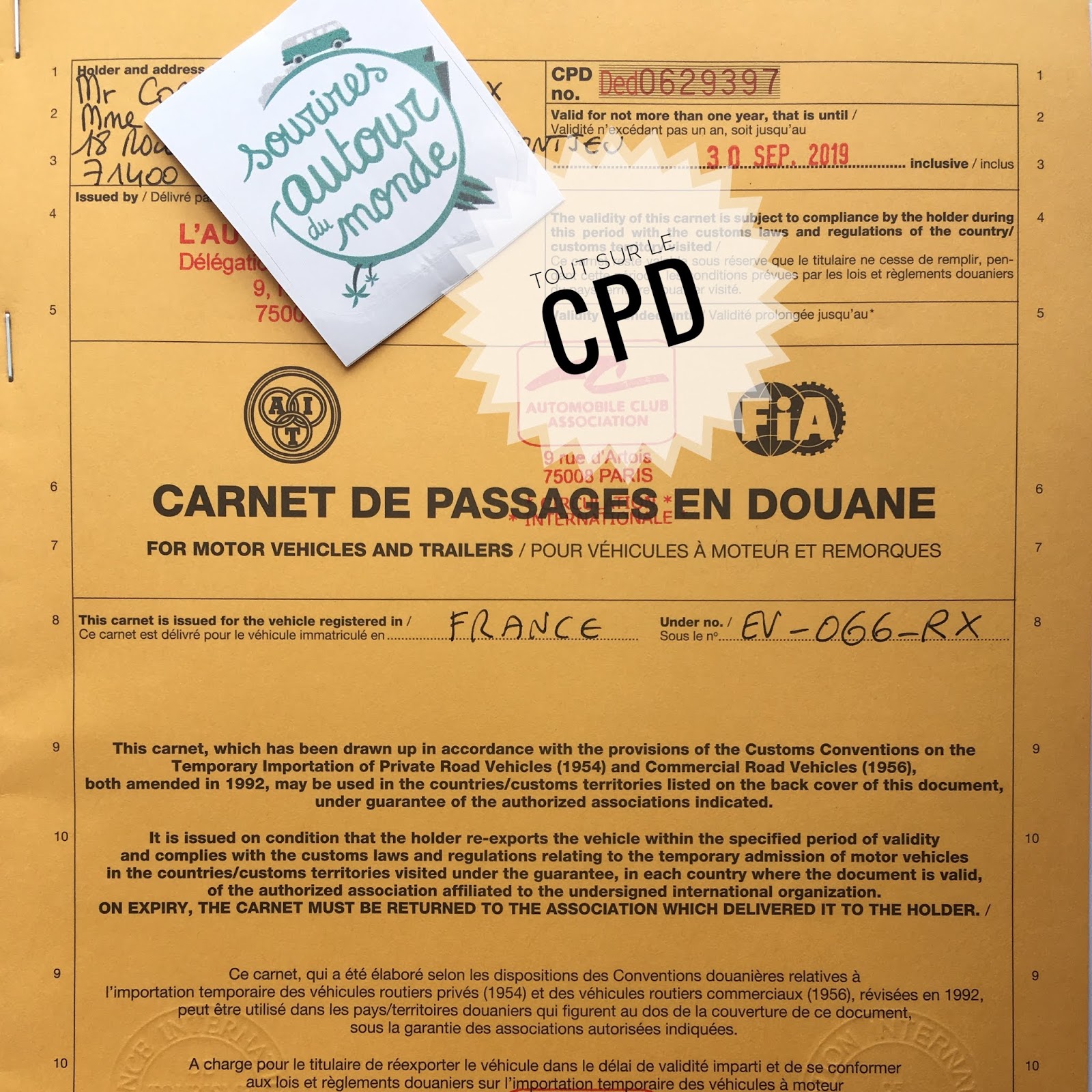 Voyager à l'étranger avec son véhicule, le Carnet de Passage en Douane