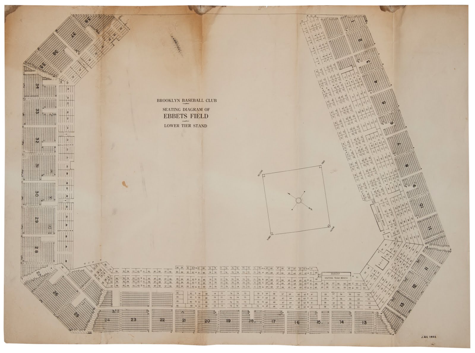 Dodgers Blue Heaven: An Ebbets Field Blueprint at Goldin Auctions